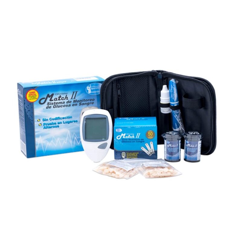 Combo Okmeter Match II + Glucómetro + 50 Tiras + 50 Lancetas – Traumasur